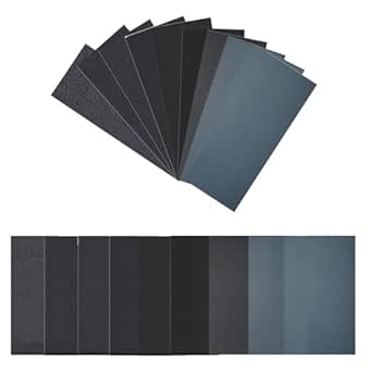 20 Pcs Wet Dry Sandpaper Sheets, Assortment 10 Grits Sand Paper Sheets ...