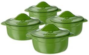 Amazon.com: Calphalon Enamel Cast Iron Mini Soup Pots, Chive Green ...