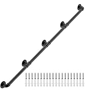 Groking 5FT Industrial Stair Railing Wall Mount Staircase Handrail φ1.3 ...