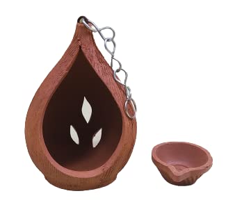 Buy Coconut Shaped with Diya | Hanging Type deepam | Oil Wick Diya ...