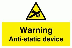 Viking Signs WE88-A2L-3M "Warning Anti-Static Device" Sign, 3 mm Rigid ...