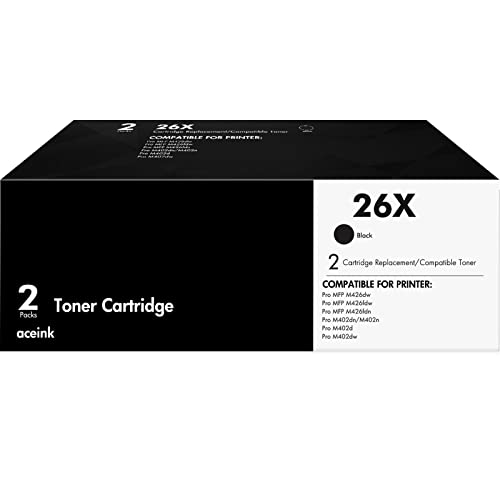 CF226X Toner Cartridge 26X 2-Pack Black Compatible Replacement for HP ...
