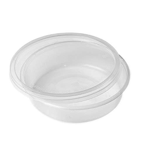 50 x 8oz Round Clear Plastic Food Containers with Lids – Microwave-Safe ...