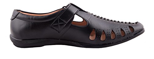 JD Men Leather Material Formal Sandal - JD-SH-018-10,Black : Amazon.in ...