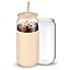 Amazon.com: WillCome 20oz Glass Cups with Lids and 3 Types of Straws ...
