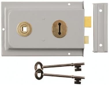 Excel Hardware Double Handed Rim Lock 6" x 4" - Grey : Amazon.co.uk ...