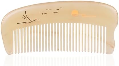 Amazon.com : TAN MUJIANG Hair Comb for Women Sheep Horn Pocket-size ...