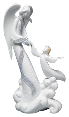 Buy ATD Angel Holding Child Flying on Cloud Figurine, 9.5", White ...