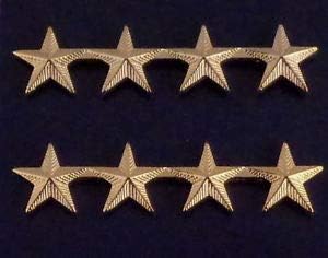 Amazon.com: 4 Stars 5/8 Corrugated Gold Pair Collar PINS Rank Insignia ...