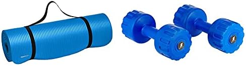 AmazonBasics 13mm Extra Thick Yoga and Exercise Mat with Carrying Strap ...