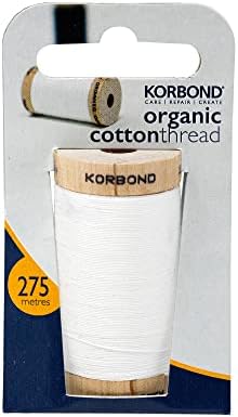 Korbond 320m Sewing Thread – 2 x 160m Spools -White Polyester – Hand ...