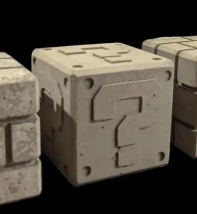 Amazon.com: Mario Power Up Concrete Block, 5 in Cube, 5 lbs, Garden ...