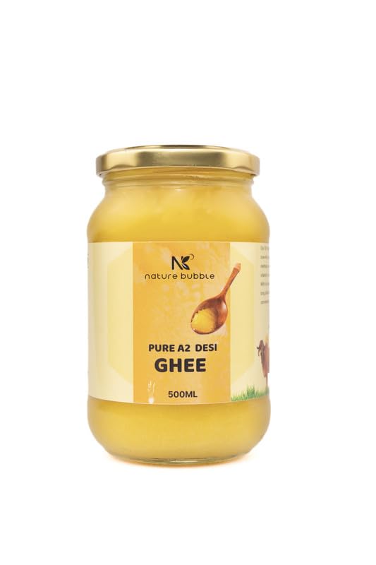 Nature Bubble Pure A2 Desi Cow Ghee (500mL) | Curd-Churned Clarified ...