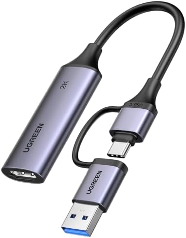 UGREEN 2K HDMI to USB A/USB C Capture Card, Game Capture Card for ...