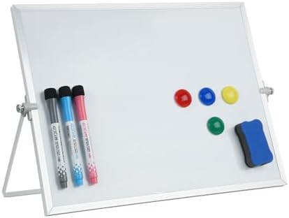 Hisredsun Dry Erase Small White Board with Stand, 16 x 12 inches Double ...