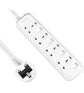Mscien Multi Plug Adaptor, Plug Extension with Independent Switches, 4 ...