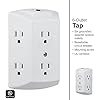 GE 6-Outlet Extender, 2 Pack, Grounded Wall Tap, Reset Button, Circuit ...