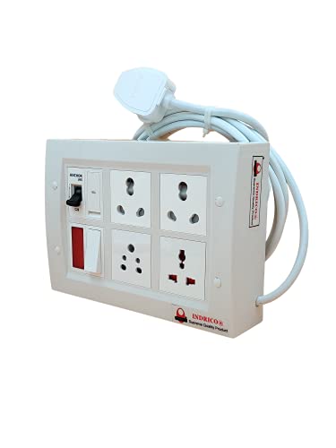 INDRICO 16amps Multi Socket Extension AC Switch Board 15amp with MCB ...