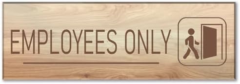 Amazon.com : 9x3 Inch Employees Only Sign Wood Graining - Self-stick ...