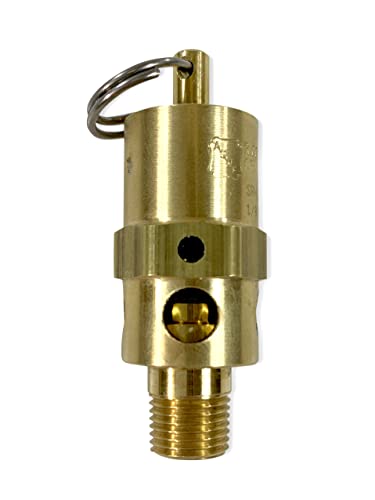 Brass, 1/8" NPT Industrial Hard Seat Safety Pressure Relief Valve, Made ...