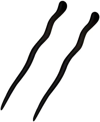 Amazon.com : 2 Packs Natural Ebony Hair Sticks, Handmade Carved Hair ...