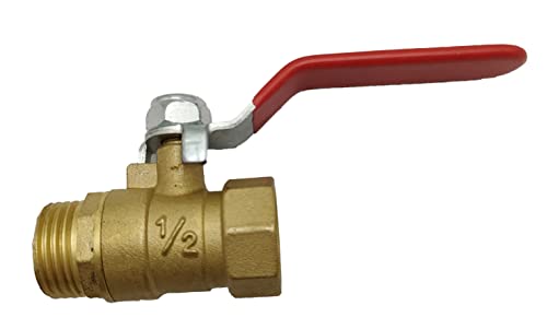 1/2 Inch NPT Ball Valve, Shut-Off Valve for Air, Oil and Gas, Brass ...
