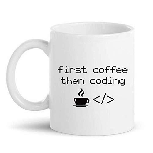 Buy BJ ART ''First Coffee Then Coding Printed Coffee Mug with Colorful ...