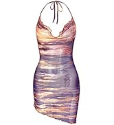 Amazon.com: CAPE CLIQUE Sexy Spaghetti Strap Dress Ruched Sleeveless ...