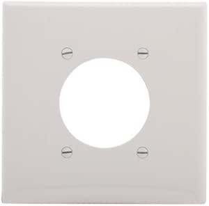 Cooper Wiring Devices PJ703W Wlplt 2G Sgl Rec W/2.15"Hole Poly Mid WH ...