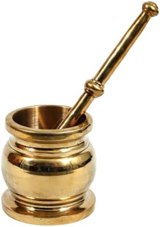 Buy Mortar and Pestle Set Brass for home | Imam Dasta traditionally ...