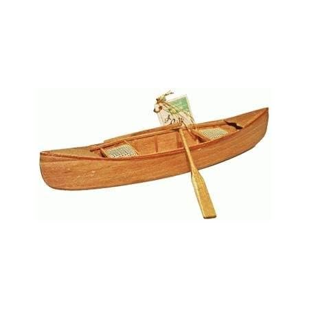 Amazon.com: Hand-Crafted Wooden Canoe with Caneseat, Miniature Replica ...