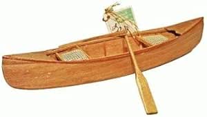 Amazon.com: Hand-Crafted Wooden Canoe with Caneseat, Miniature Replica ...