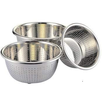 Stainless Steel Colander/Strainer/Hole Bowl/Steel Rice Jali Bowl with ...