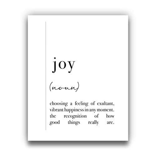 Amazon.com: Joy Definition Wall Art | Black and White Positive Word ...