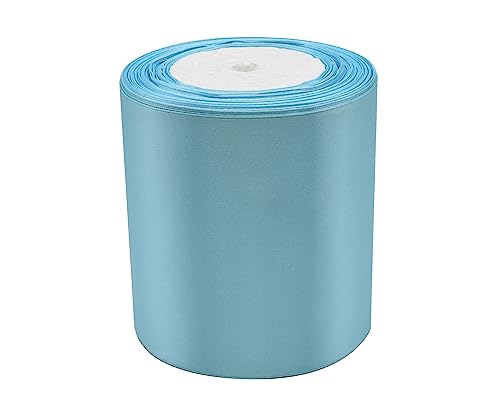 Snapklik.com : 4 Inch Sky Blue Satin Ribbon Fabric Sky Blue Ribbon For ...