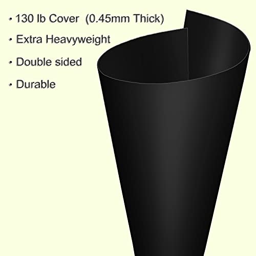 Snapklik.com : Extra Heavyweight Cardstock Black 50 Sheets 130 Lb Cover