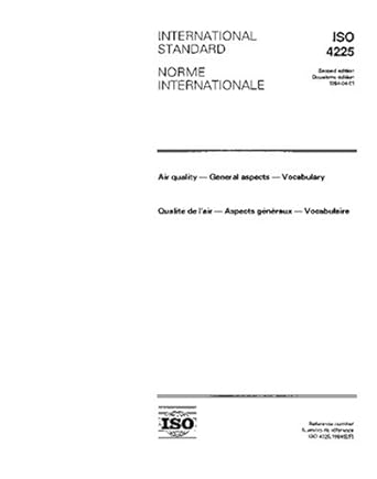 ISO 4225:1994, Air quality - General aspects - Vocabulary | Amazon.com.br