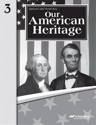 A Beka Book Our American Heritage Quizzes and Tests Key Grade 3, Fourth ...