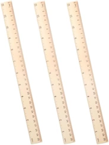 Amazon.com: 12 Inch Wood Ruler 3 Pack, Metric Ruler, Wooden Ruler ...