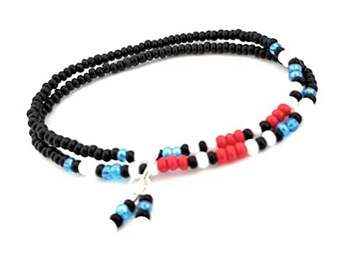 Amazon.com: Native American Seed Bead Anklet Double Strand with Charm ...