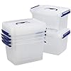 Eudokky 6 Liter Plastic Lidded Boxes for Storage, 6 Packs, Transparent ...