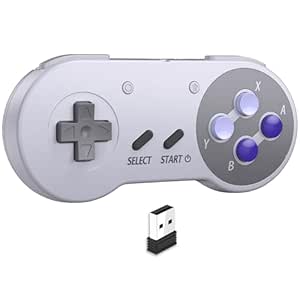 Amazon.com: 2.4 GHz Wireless SNES Switch Online Controller, USB ...