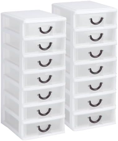 Amazon.com: Rempry 2 Pack Mini Plastic Drawers Organizer, 7.1"x5.1"x13 ...