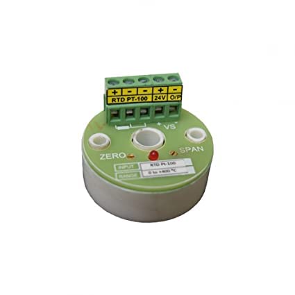 Temperature Transmitter Range: 0 to 200°C, RTD PT100, Output: 4-20 mA ...