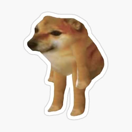 Amazon.com: Cheems Standing Sticker Vinyl waterproof Sticker 3 ...