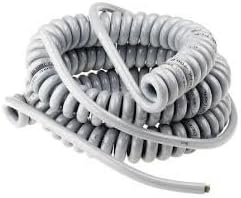 CATERSPARESUK White curly mains power cable 13a rated extends up to 4 ...
