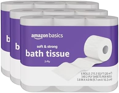 Amazon.com: Amazon Basics Soft and Strong 2-Ply Toilet Paper, 18 Ultra ...