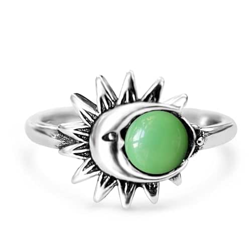 Amazon.com: S925 Sterling Silver Natural Green Dongling Jade Stone Sun ...