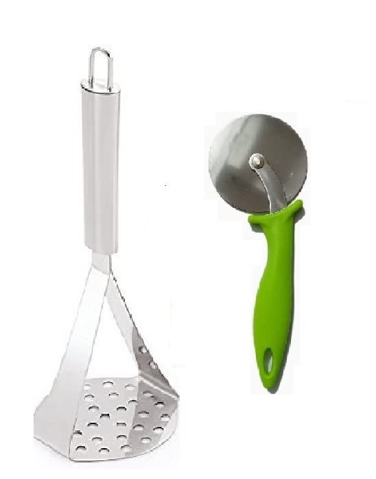 Buy First Front Stainless Steel Potato Vegetable Masher with New Pizza ...