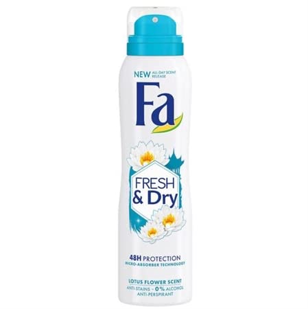 Amazon.com : Fa Fresh and Dry Lotus Flower Scent Spray Deodorant 150 ml ...